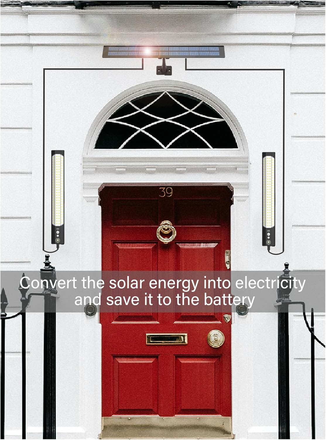 1500W Solar sensor lights, outdoor high-brightness lighting with 316 L ...