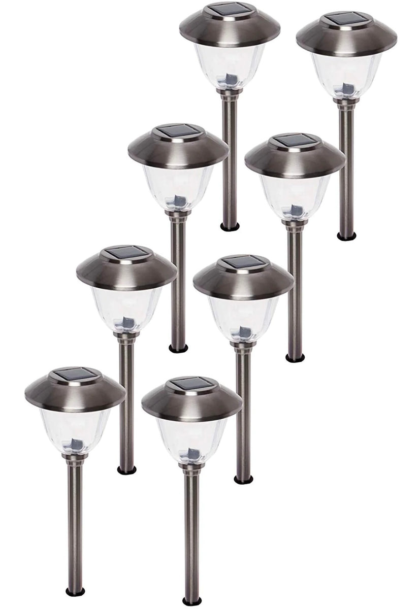 Best Waterproof ten Pack Solar Powered Lights | Silver – Outdoor Solar ...