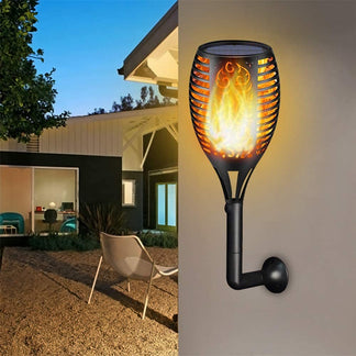 Solar LED Flame Lamp Lawn Flame Flickering Torch Light Outdoor Fire 96 ...