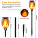 Solar LED Flame Lamp Lawn Flame Flickering Torch Light Outdoor Fire 96 ...