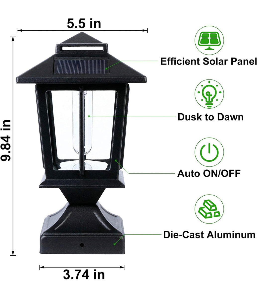 SmartYard Metal Solar Post Lights 4X4 Outdoor, Waterproof Fence Post L ...