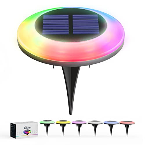 Colorize Solar Lights Color Change Waterproof Ring Lights In-Ground 6 ...