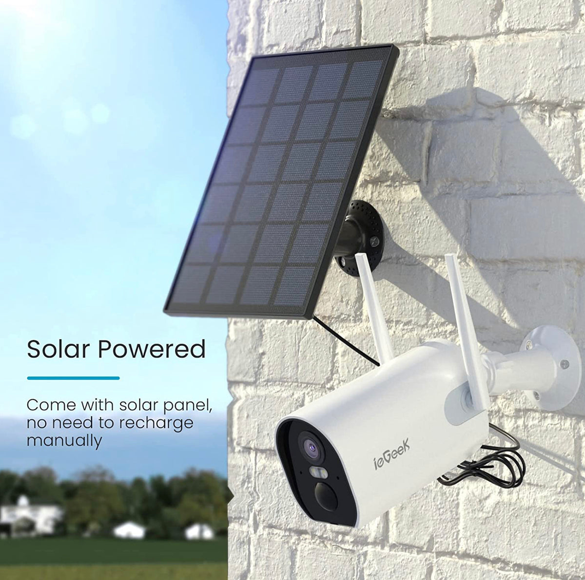 Security Cameras Wireless Outdoor, 2K Solar Powered Outdoor Security C ...