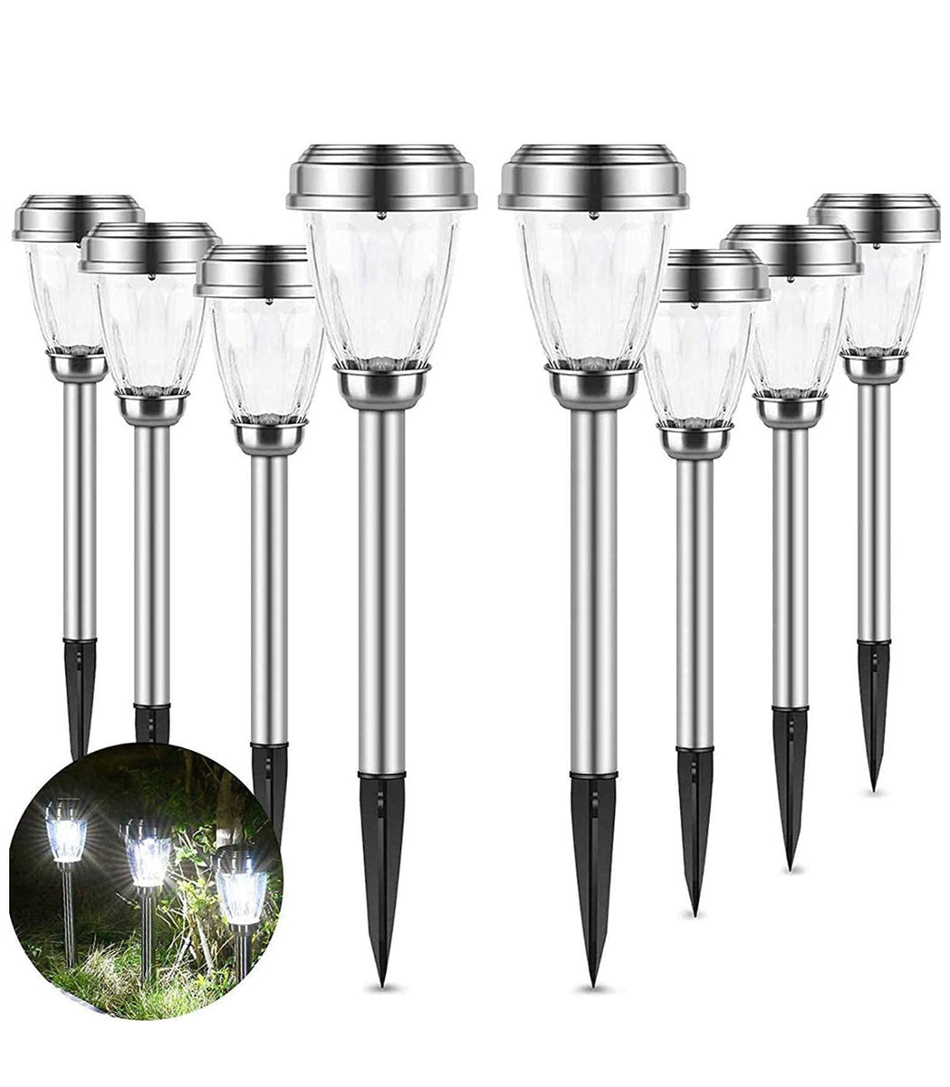 Patriot Lighting Kingston Pathway Solar Lights Stainless Still (12-Pac ...