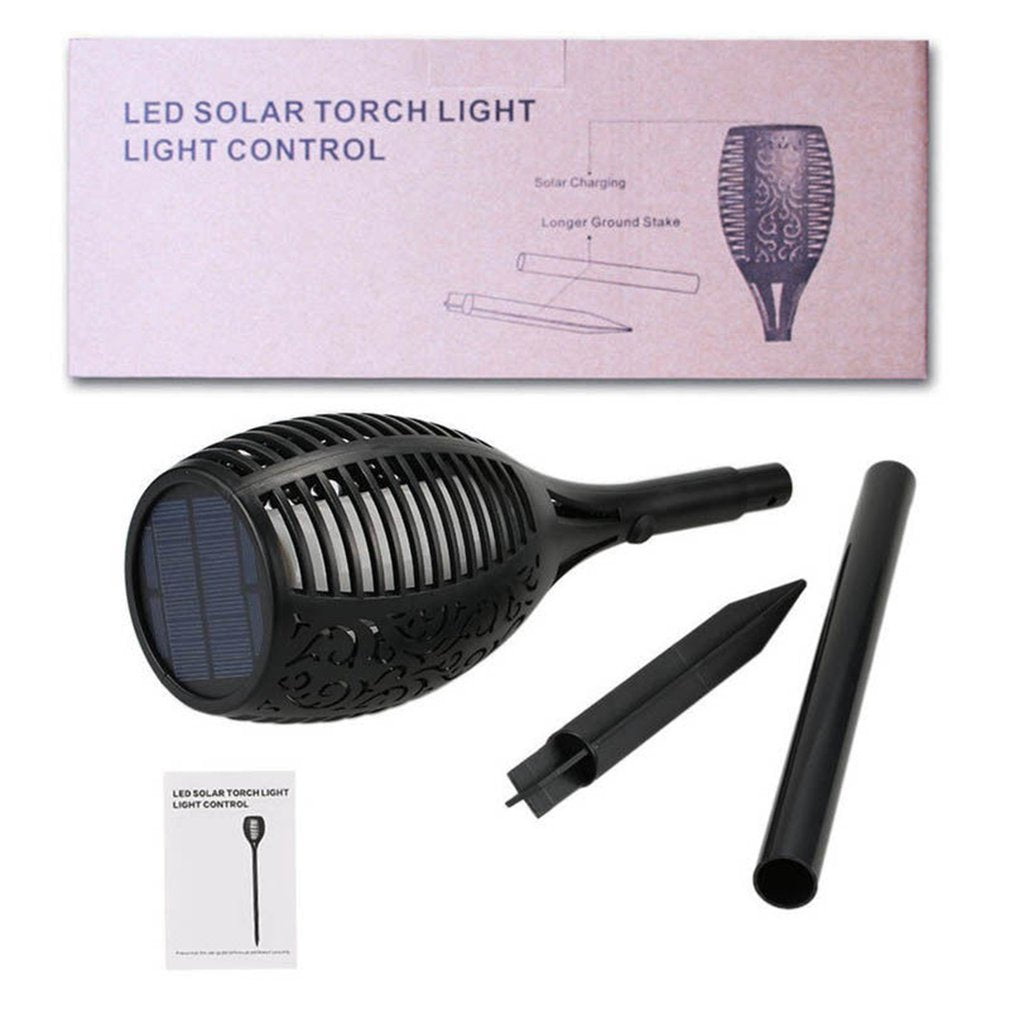 Solar LED Flame Lamp Lawn Flame Flickering Torch Light Outdoor Fire 96 ...